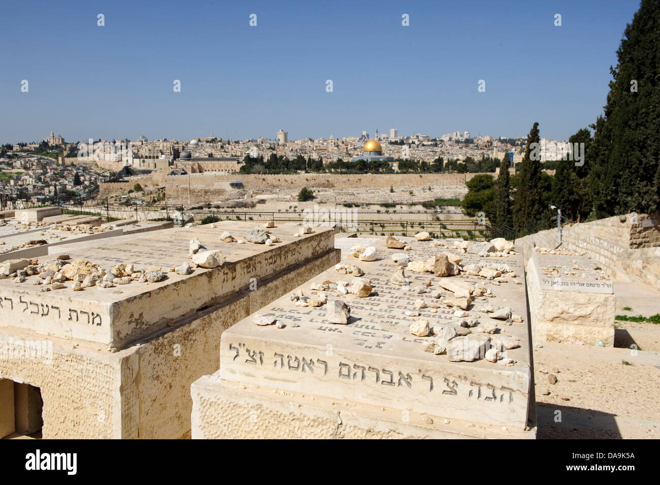 Dome of the Rock, cemetery, Israel, Jerusalem, Middle East, Near East ...