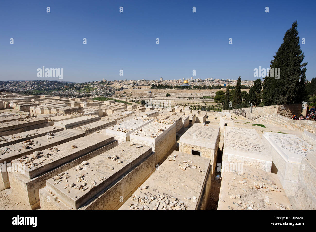 Dome of the Rock, cemetery, Israel, Jerusalem, Middle East, Near East ...