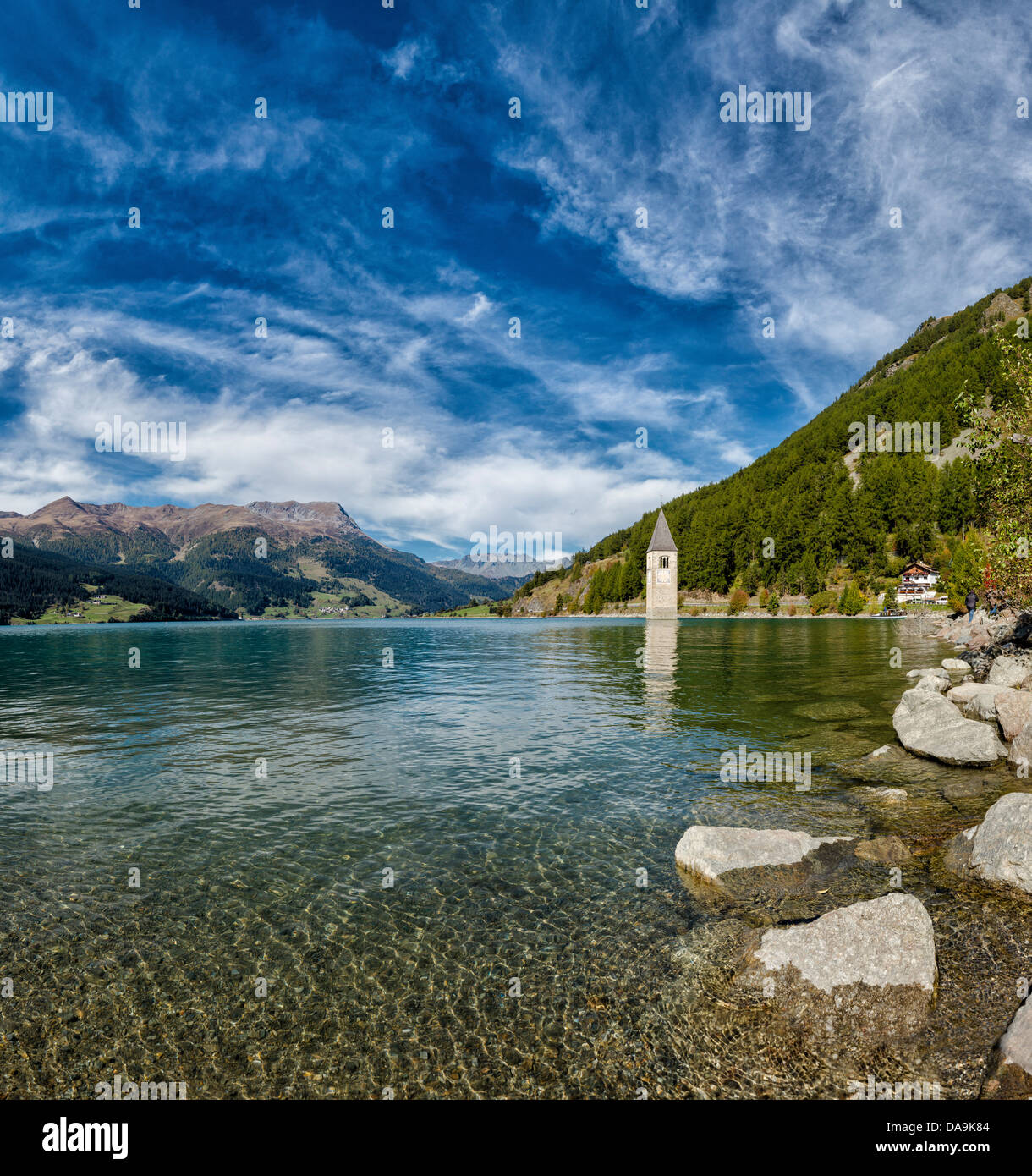 Lake reschen, italy hi-res stock photography and images - Alamy