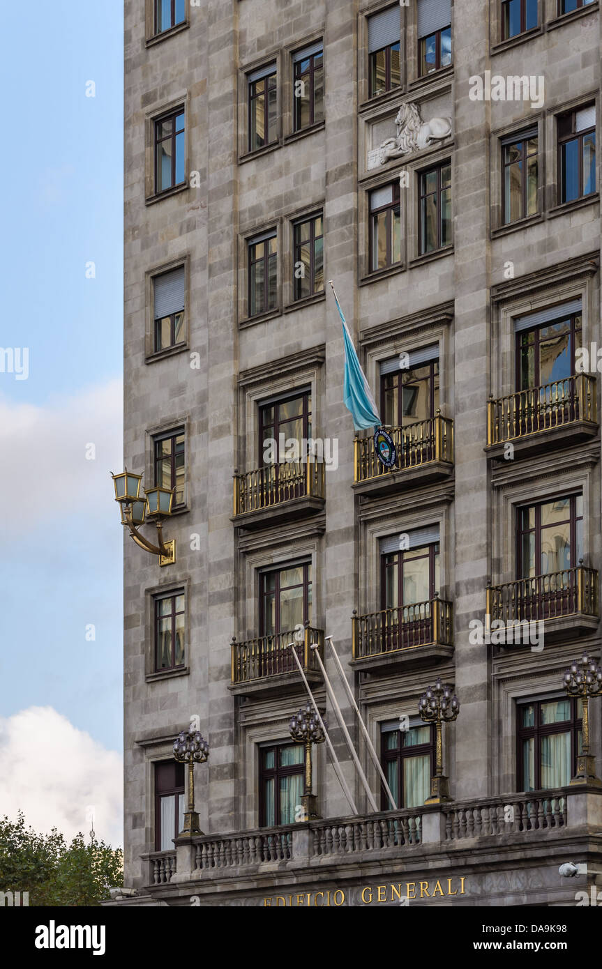 Elegant decorated "Generali" building, Barcelona. Spain Stock Photo - Alamy