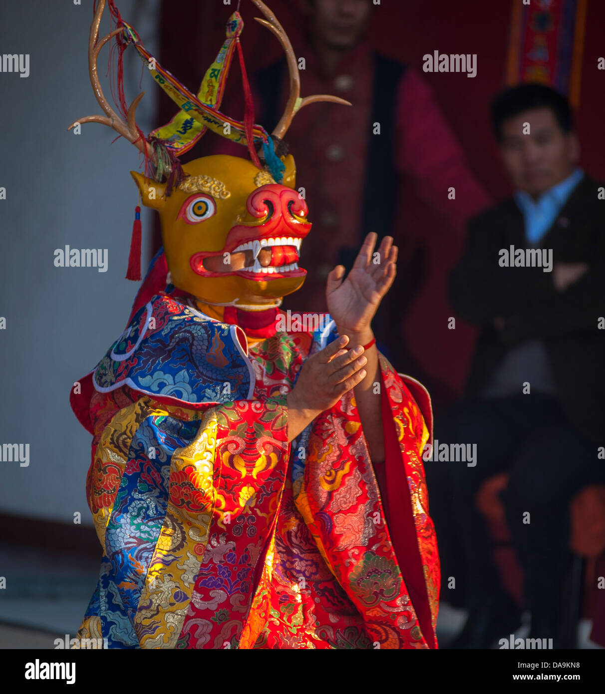Paris, Fra-nce, Tibetan Monk in Traditional Costume, Performing Ritual ...