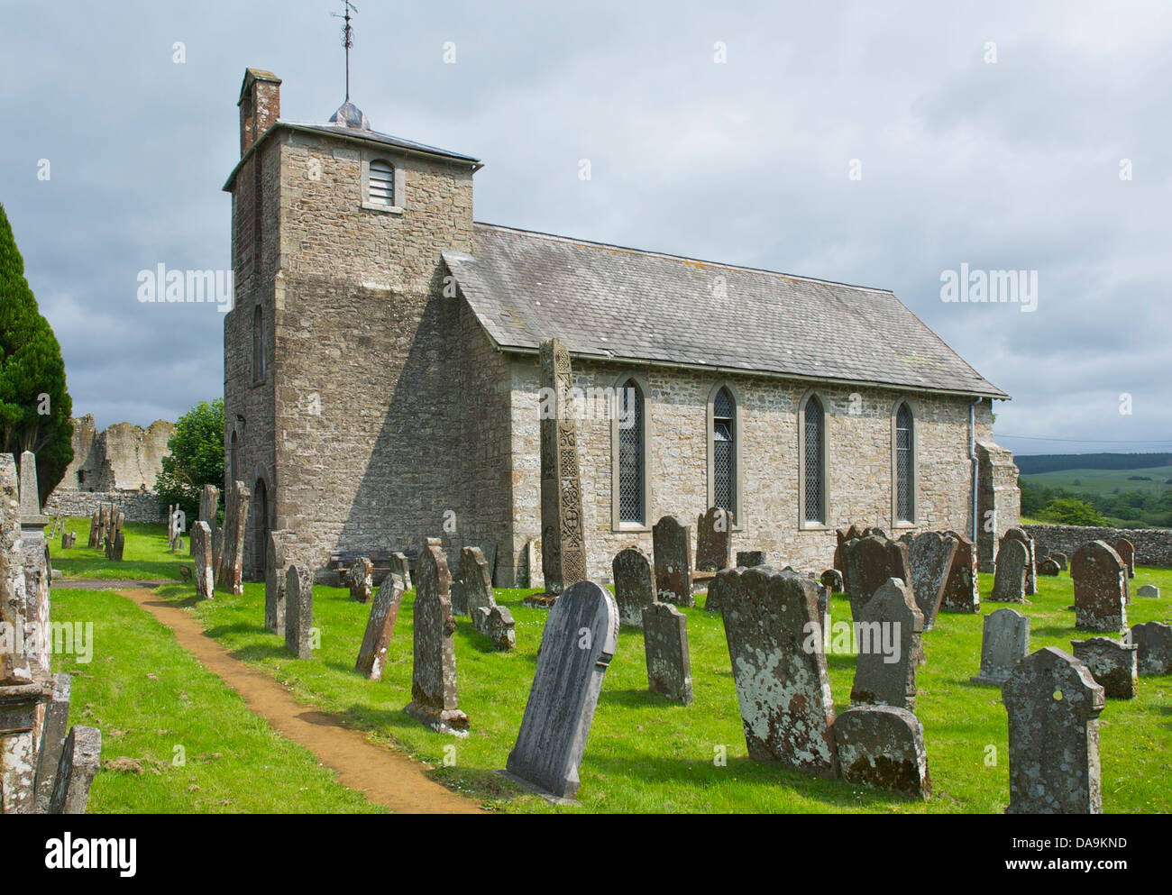 The Anglo-Saxon Bewcastle Cross, next to St Cuthbert's Church ...