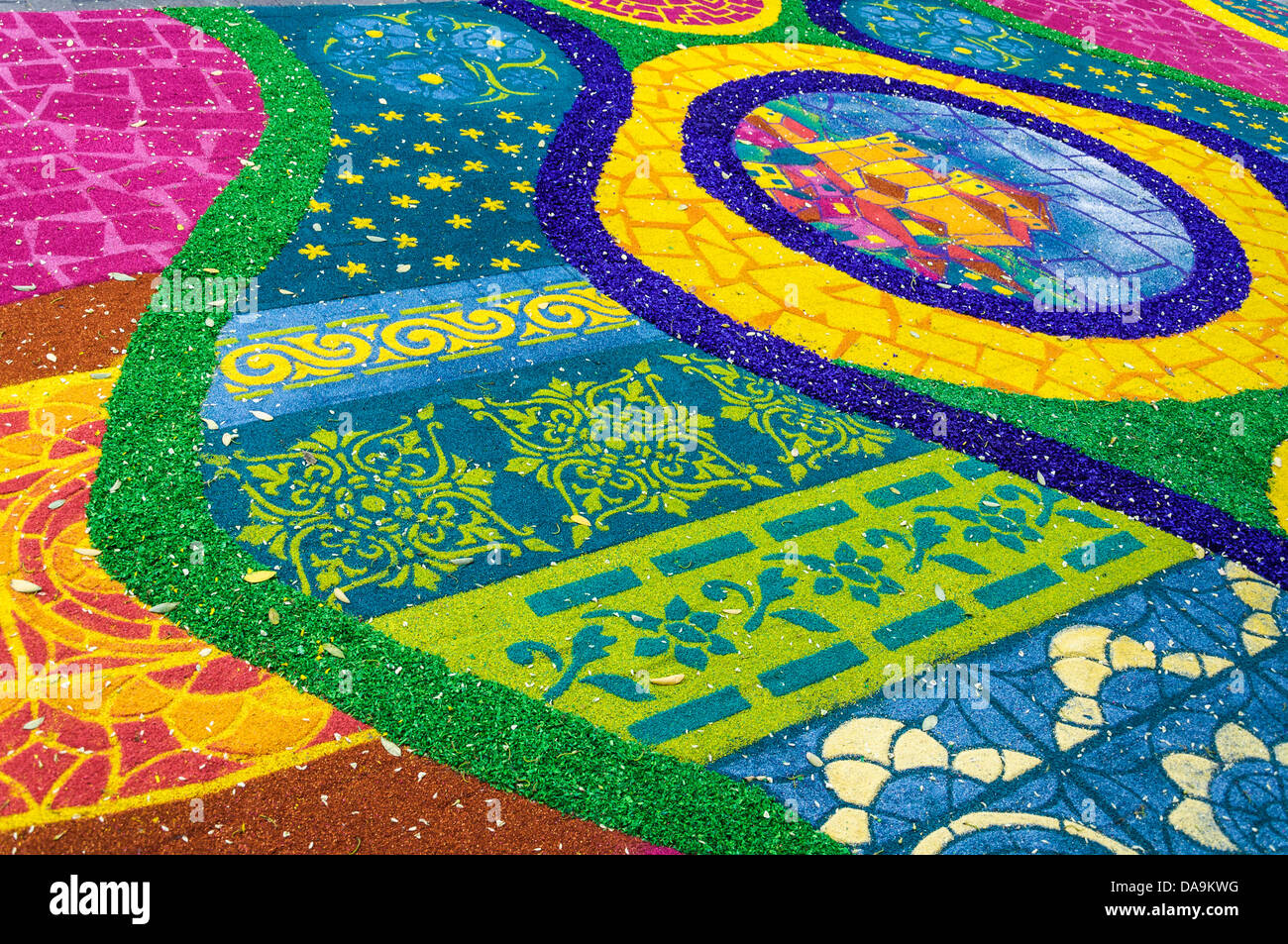 Flower mosaic competition in Barcelona, Spain. The paintings are ...