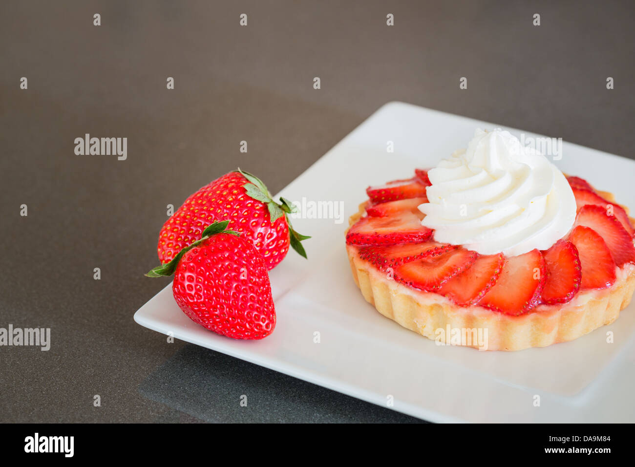 Gourmet Strawberry Cream Tart Pastry Stock Photo - Alamy