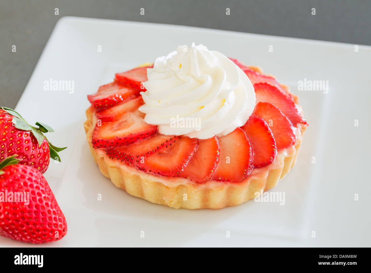Gourmet Strawberry Cream Tart Pastry Stock Photo - Alamy