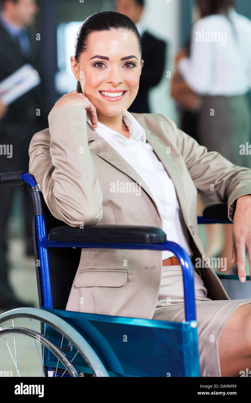 optimistic handicapped young woman in modern business world Stock Photo ...