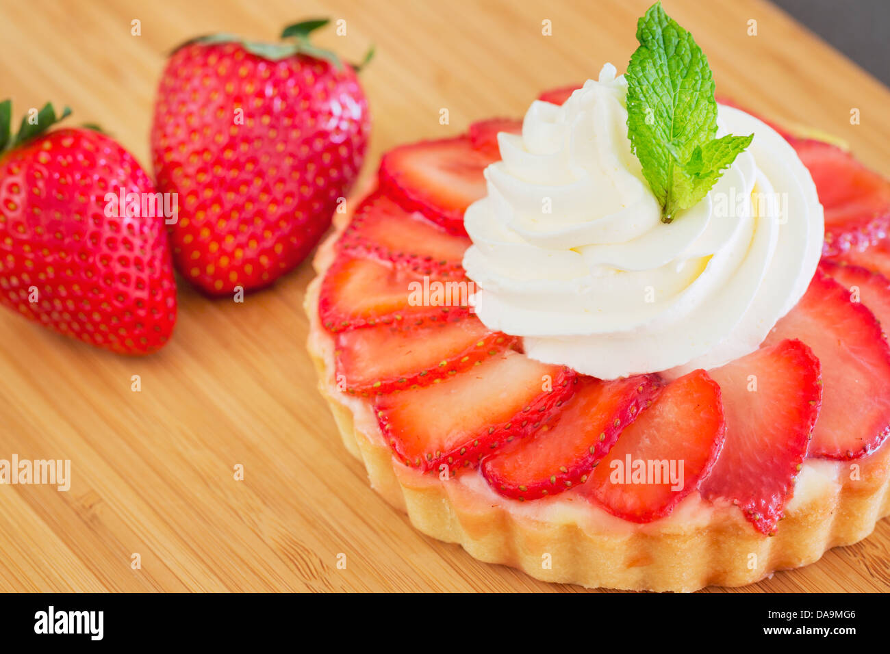 Gourmet Strawberry Cream Tart Pastry Stock Photo - Alamy