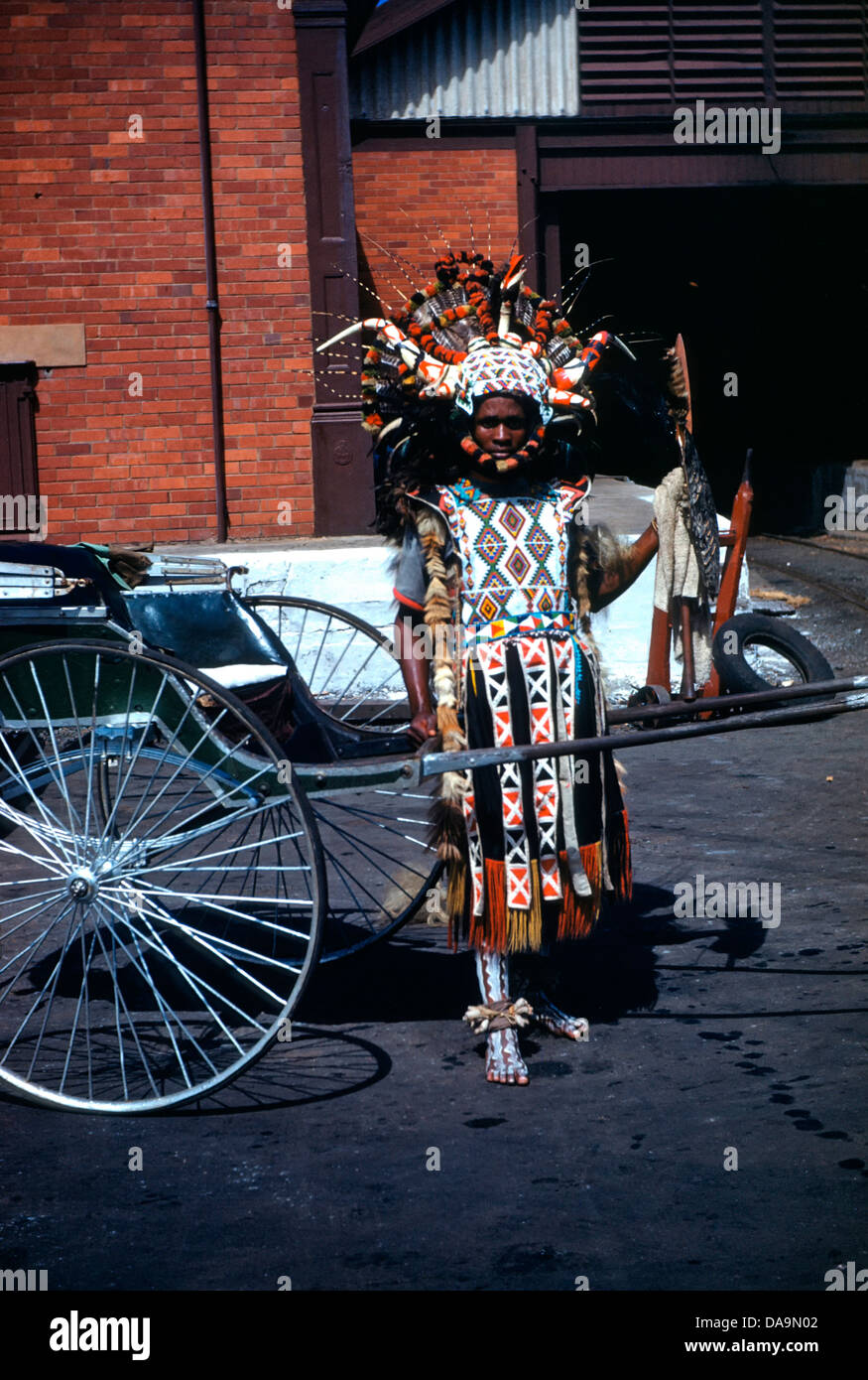 Rickshaw driver in Durban, South Africa, circa 1958 Stock Photo - Alamy