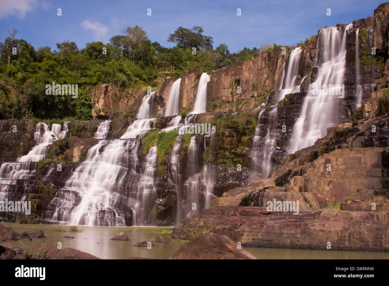 Asia, outside, mountain, landscape, body of water, highland, cascades ...