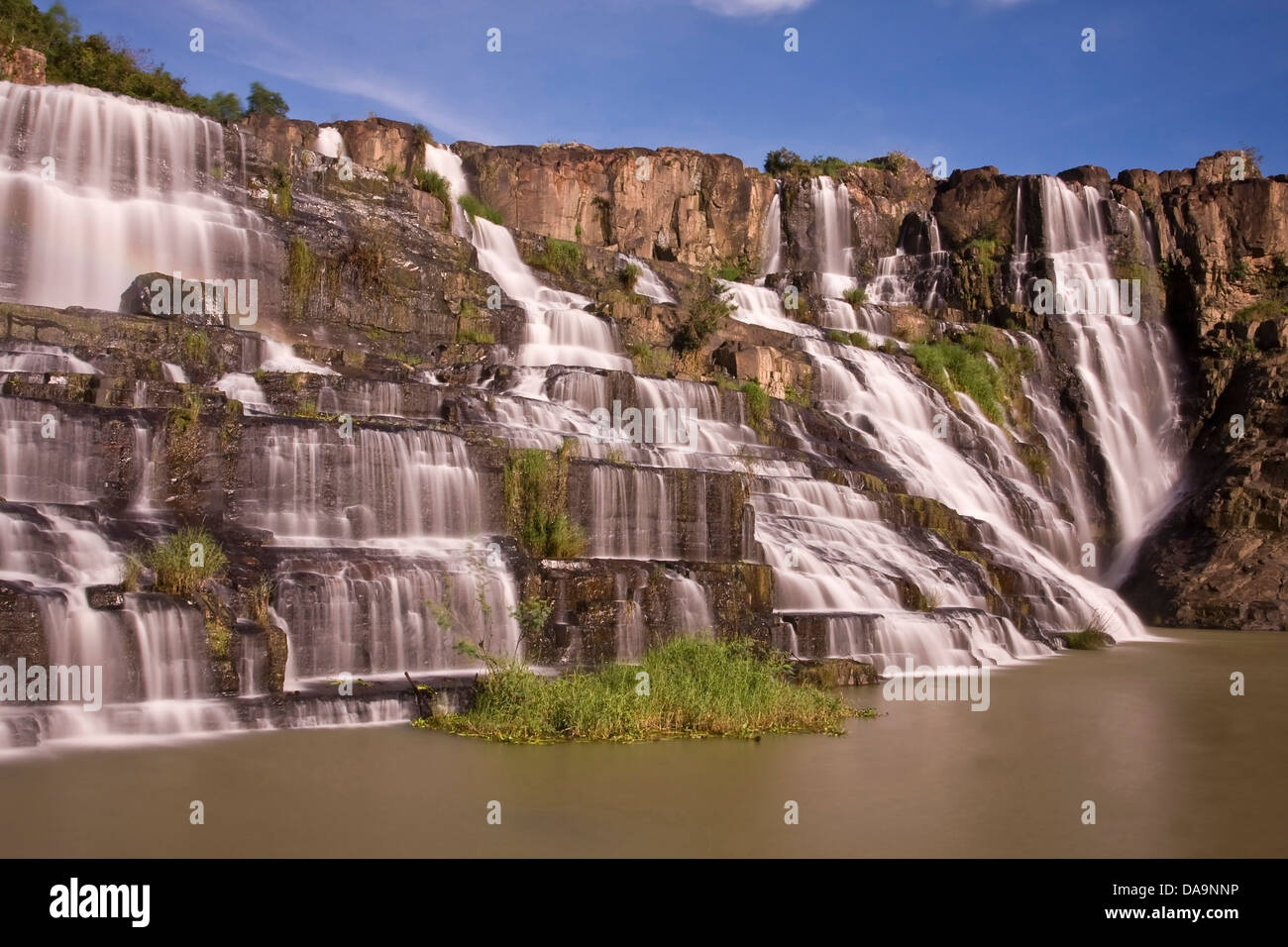 Asia, outside, mountain, landscape, body of water, highland, cascades ...
