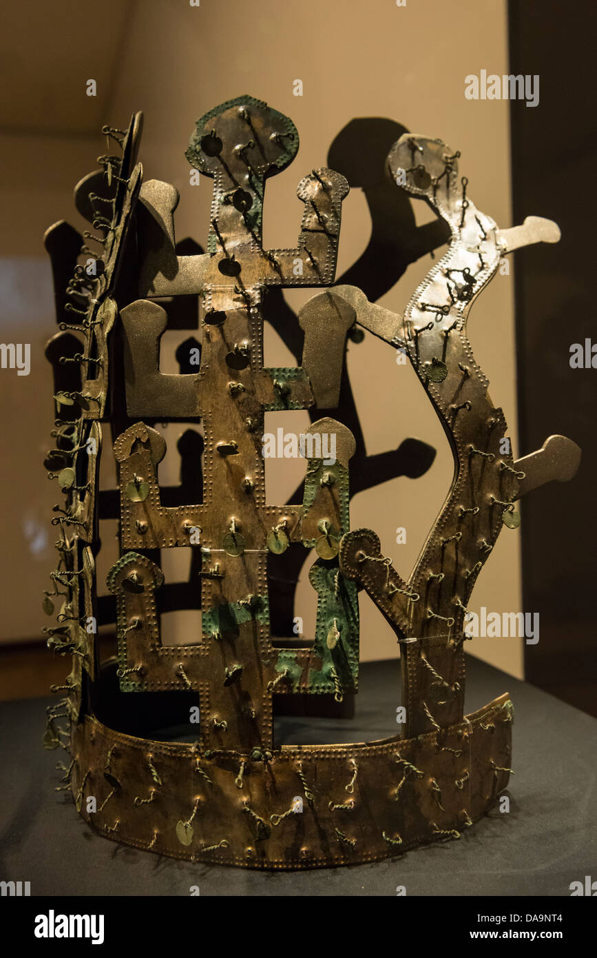 Replica Silla Dynasty Bronze Crown On Display In The Gyeongju National