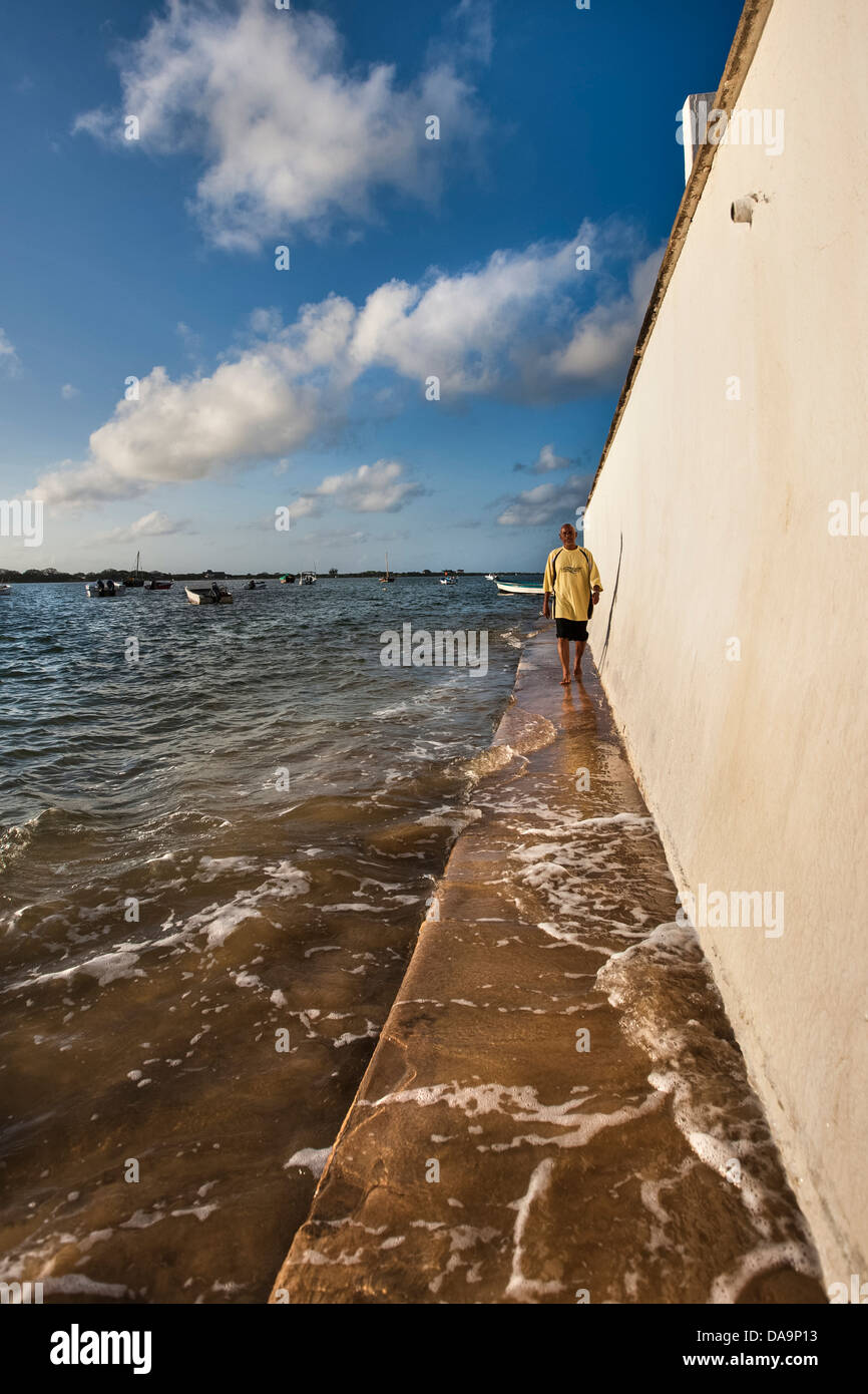 tropical sea wall on a small island Stock Photo - Alamy