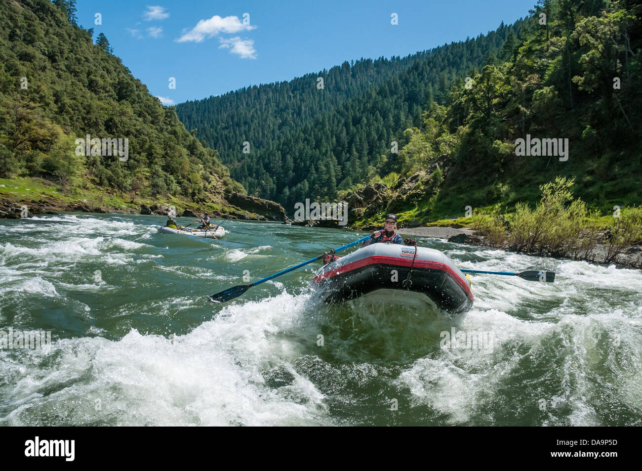 Rafting through rapids on the Wild and Scenic Rogue River in southern ...