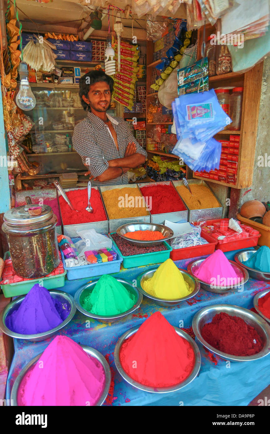 India, South India, Asia, Karnataka, Mysore, Devarala, Market, spices ...