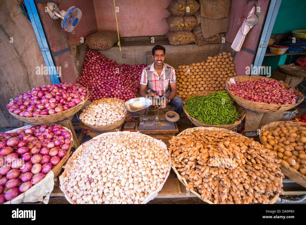 India, South India, Asia, Karnataka, Mysore, Devarala, Market, spices ...