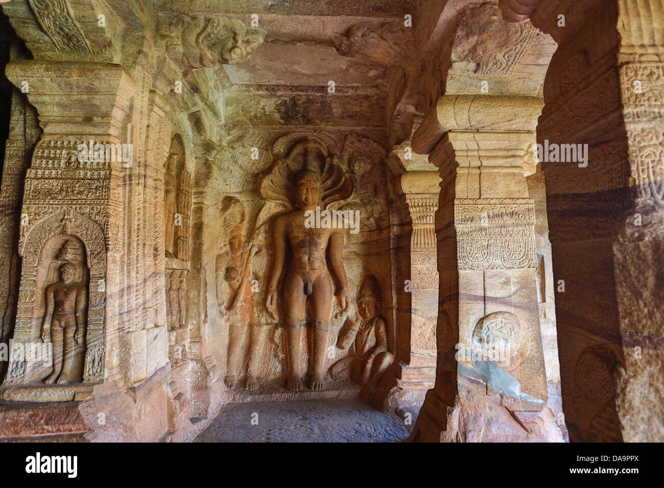 Badami cave caves vishnu hi-res stock photography and images - Alamy