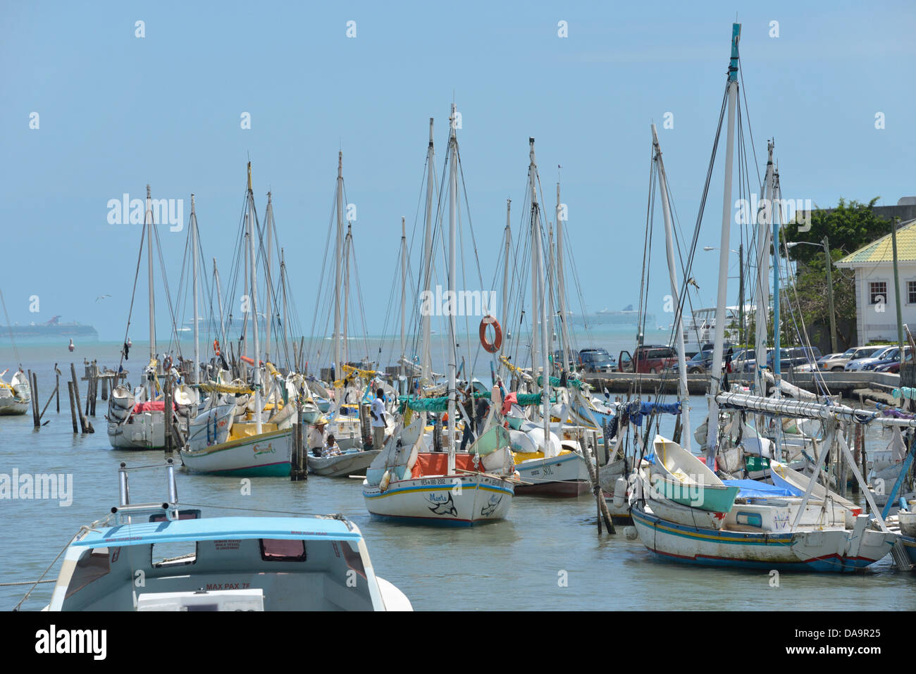 Belize City, Central America, Belize, Belize City, yacht, harbour ...