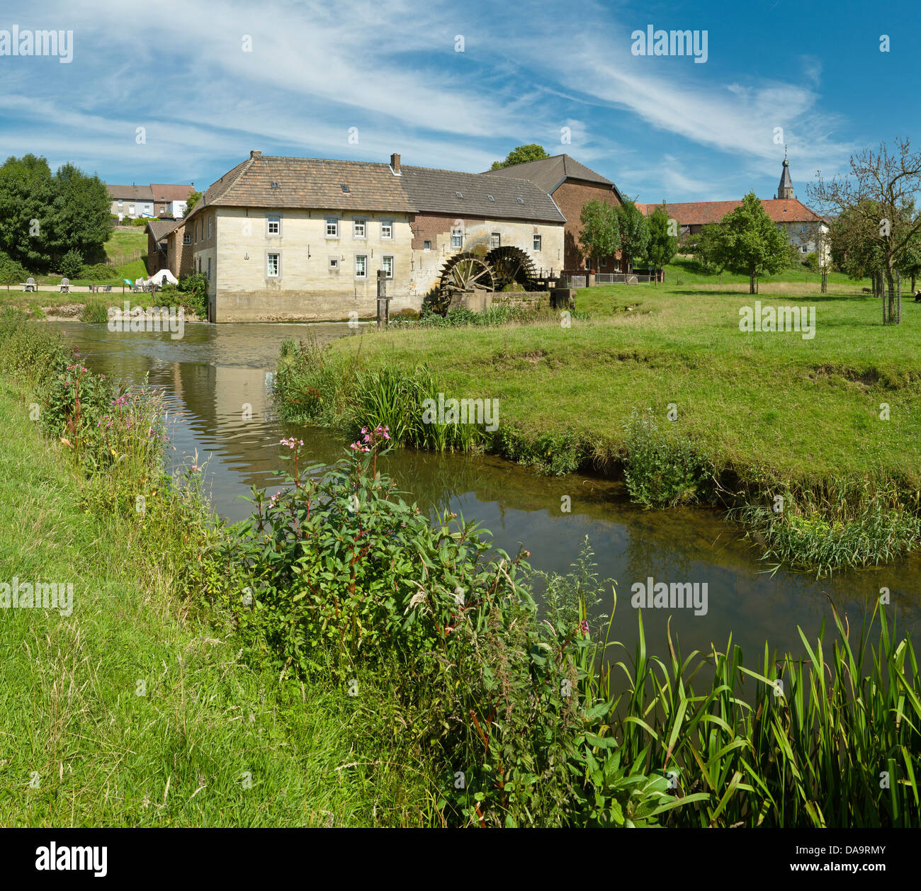 Netherlands, Holland, Europe, Wijlre, Water wheel mill, Water wheel ...