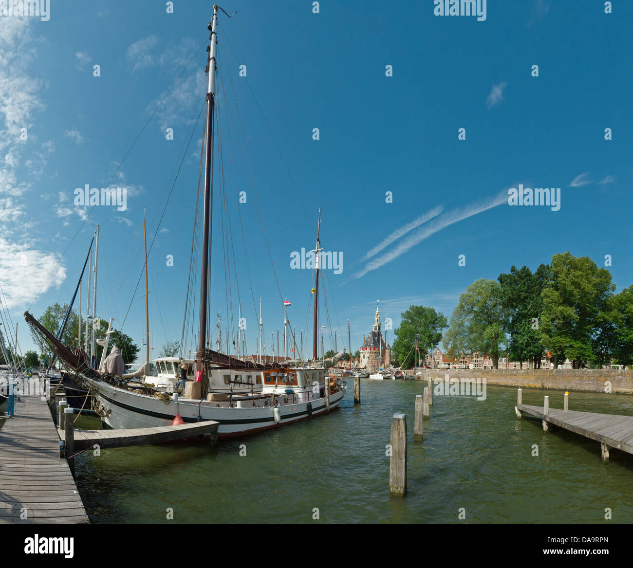 Netherlands, Holland, Europe, Hoorn, tower, port, harbour, port of ...