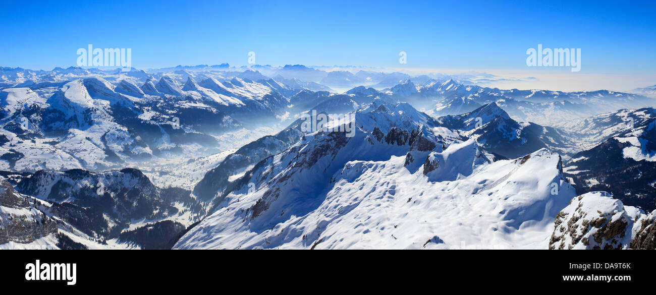 Alps, Alpstein, range, Appenzell, view, mountain, mountains ...
