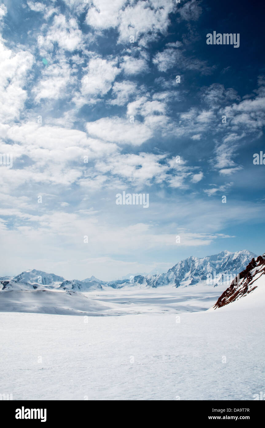 A view of the icefields of the St. Elias mountain range in Kluane ...