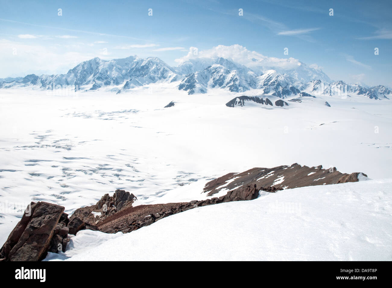 A view from a nunatak of Mount Logan, Canada's highest peak, in the ...