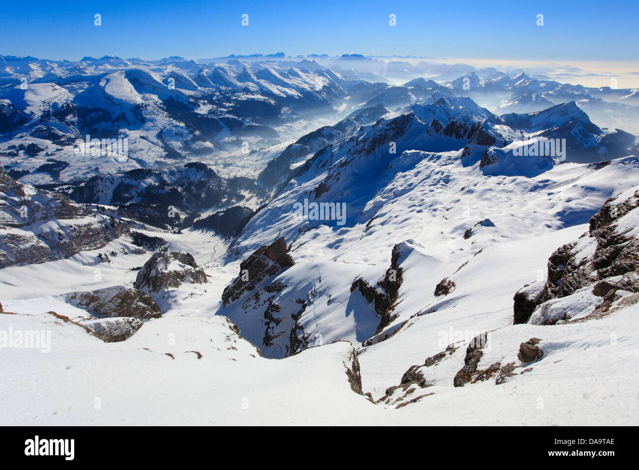 Alps, Alpstein, range, Appenzell, view, mountain, mountains ...