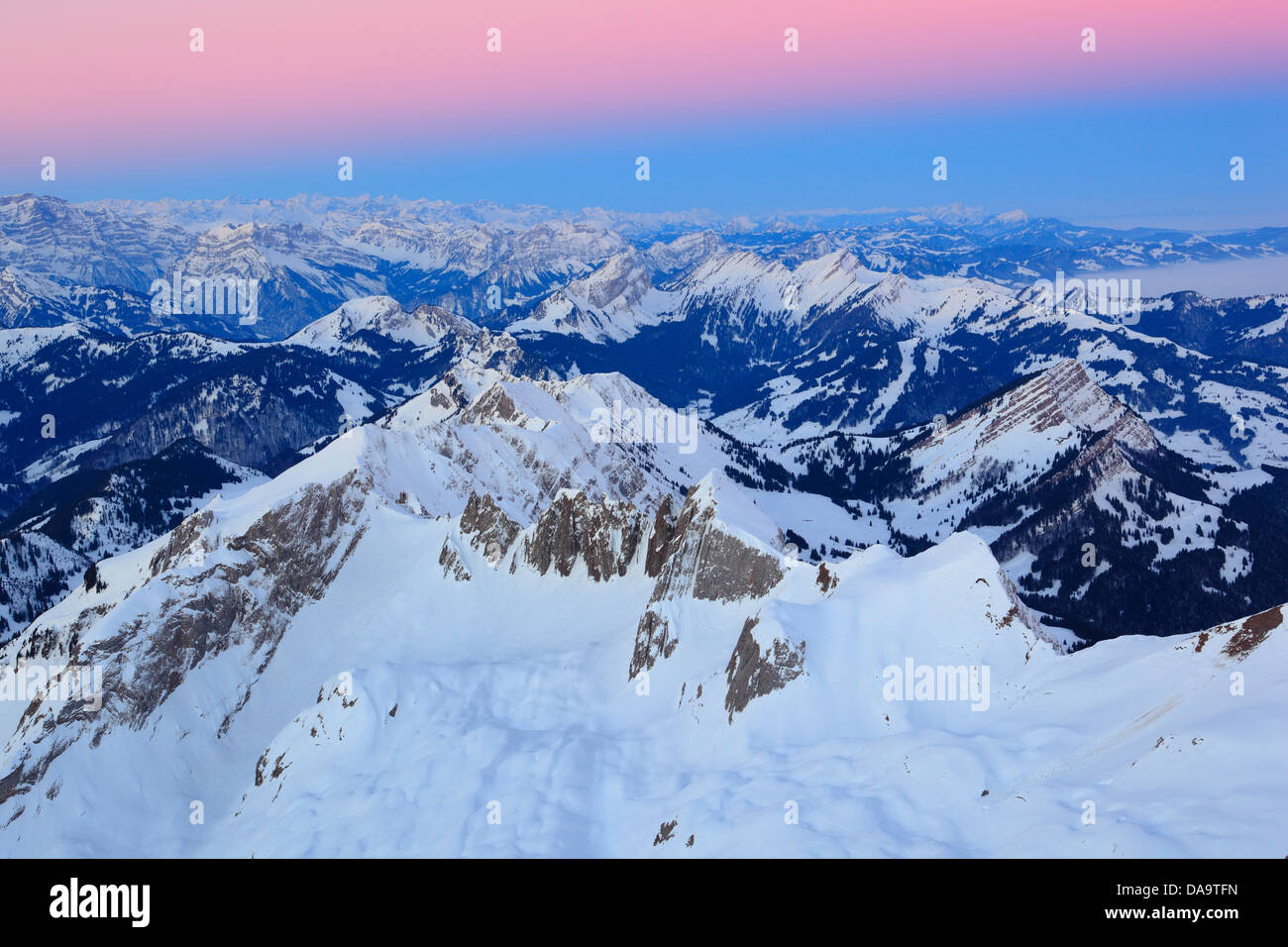 Alps, Alpstein, range, Appenzell, view, mountain, mountains, sky ...