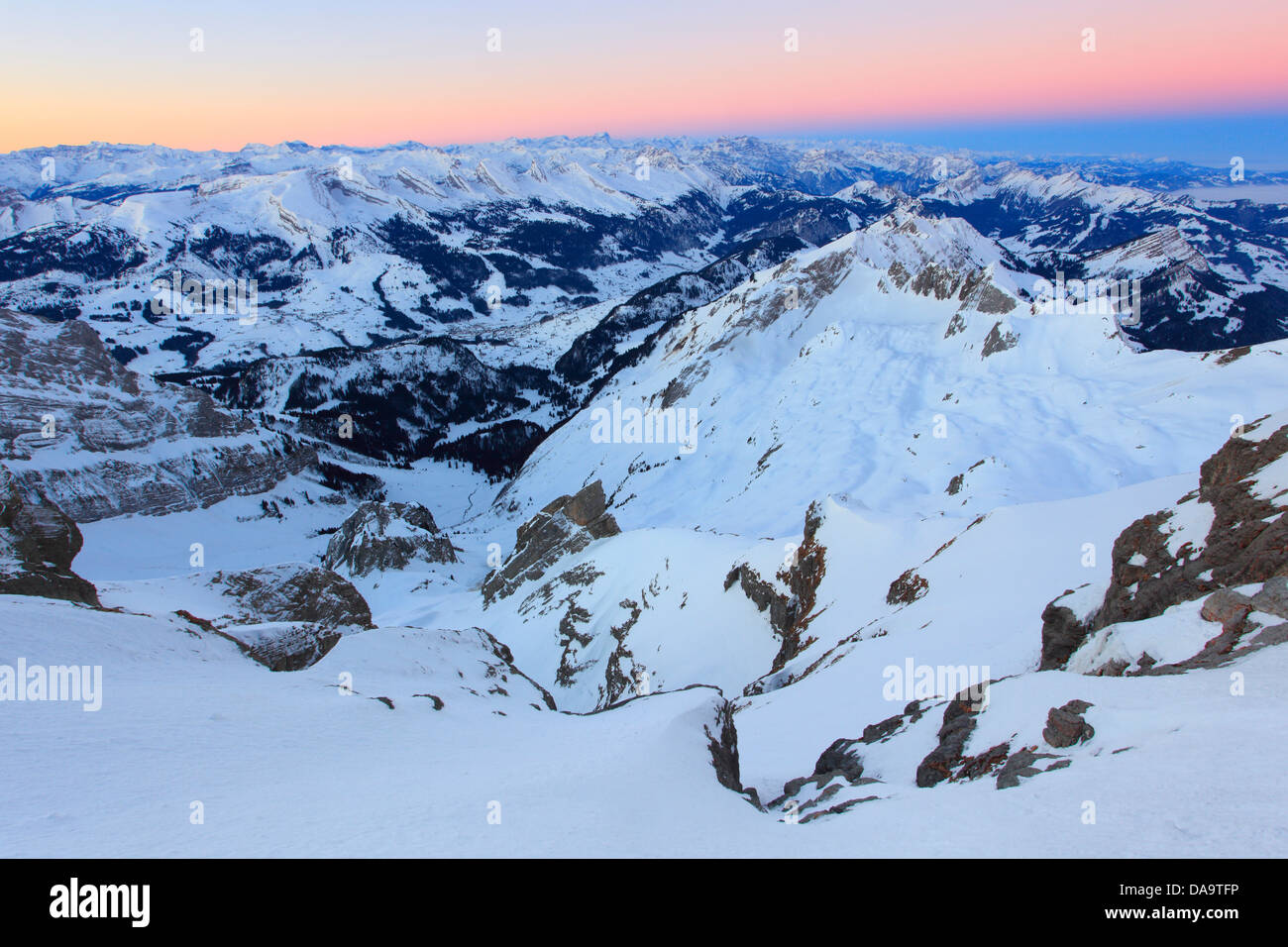 Alps, Alpstein, range, Appenzell, view, mountain, mountains, sky ...