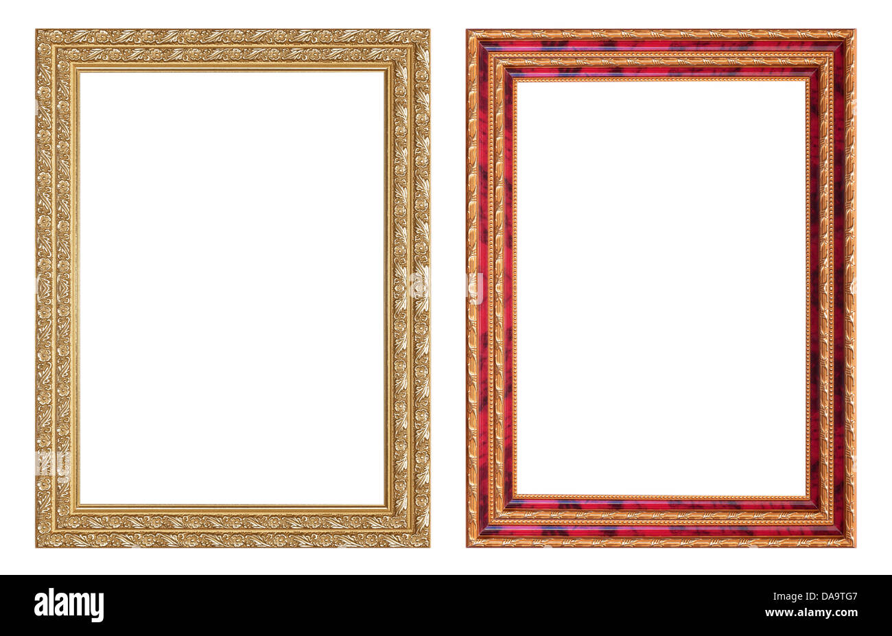 Ancient wooden frame isolated on white background Stock Photo - Alamy