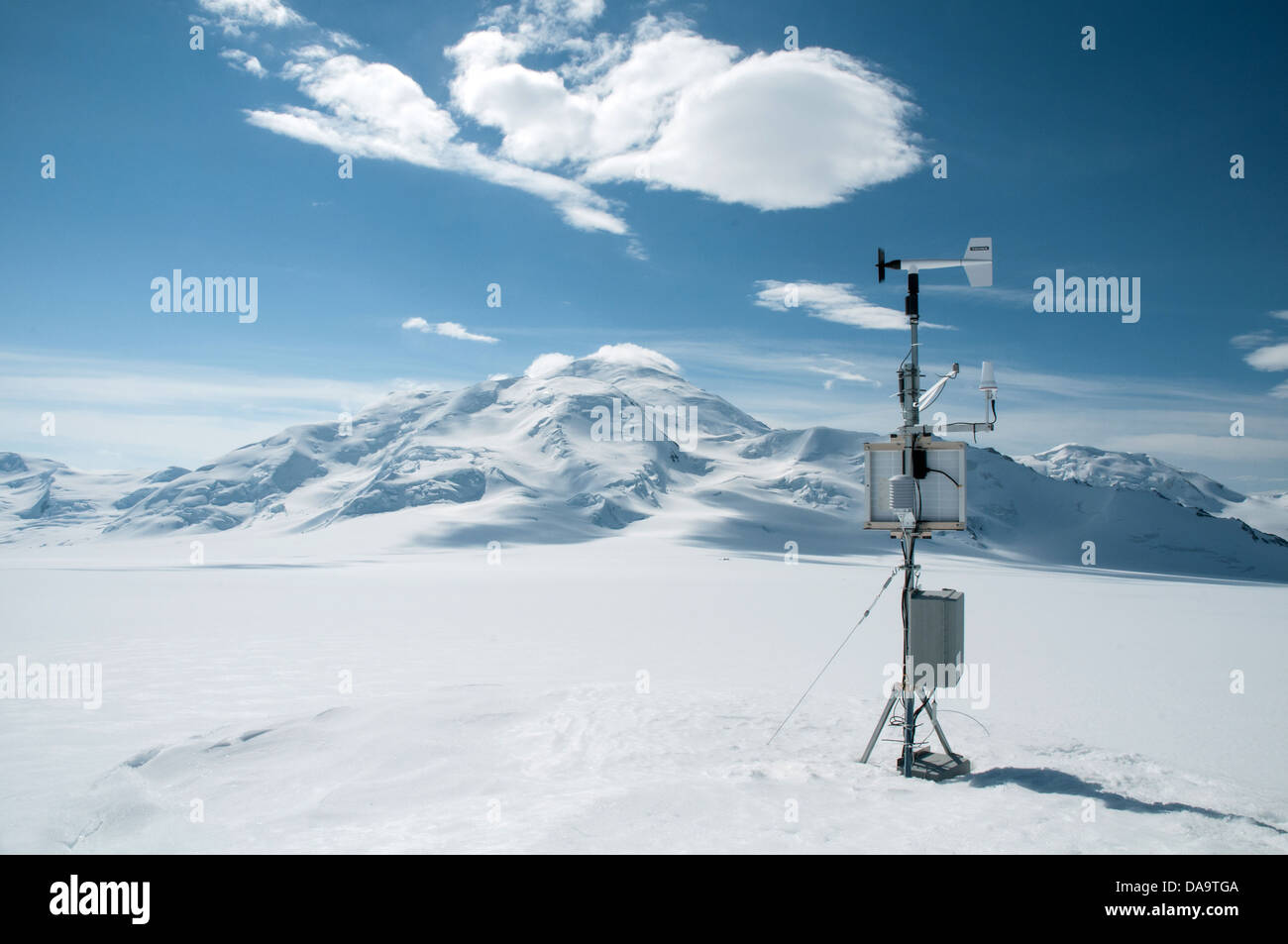 A synoptic weather station in the remote icefields of the Saint Elias ...
