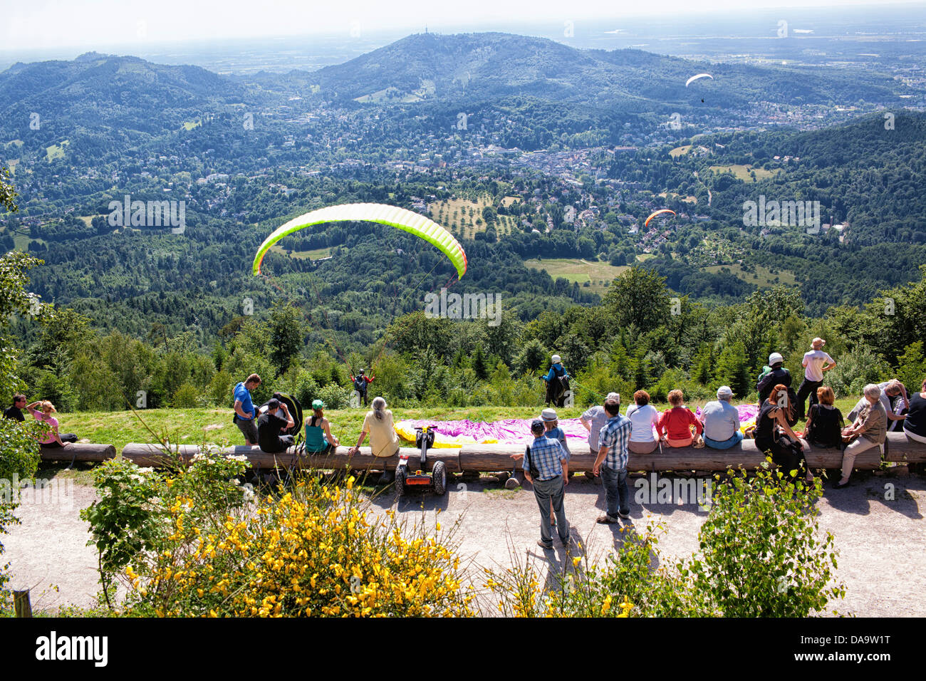 Paragliding at Mt. Merkur. Baden-Baden. Germany Stock Photo - Alamy