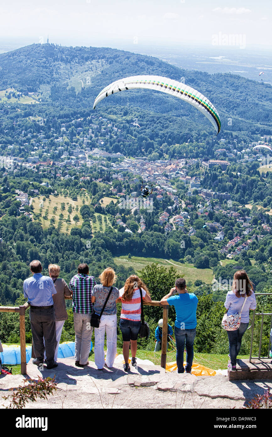 Paragliding at Mt. Merkur. Baden-Baden. Germany Stock Photo - Alamy