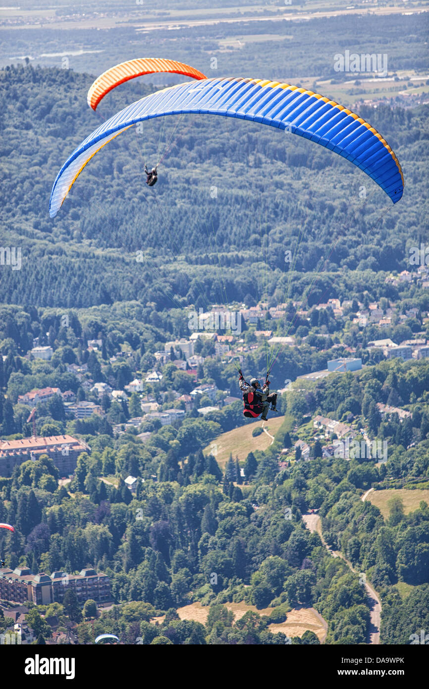 Paragliding at Mt. Merkur. Baden-Baden. Germany Stock Photo - Alamy