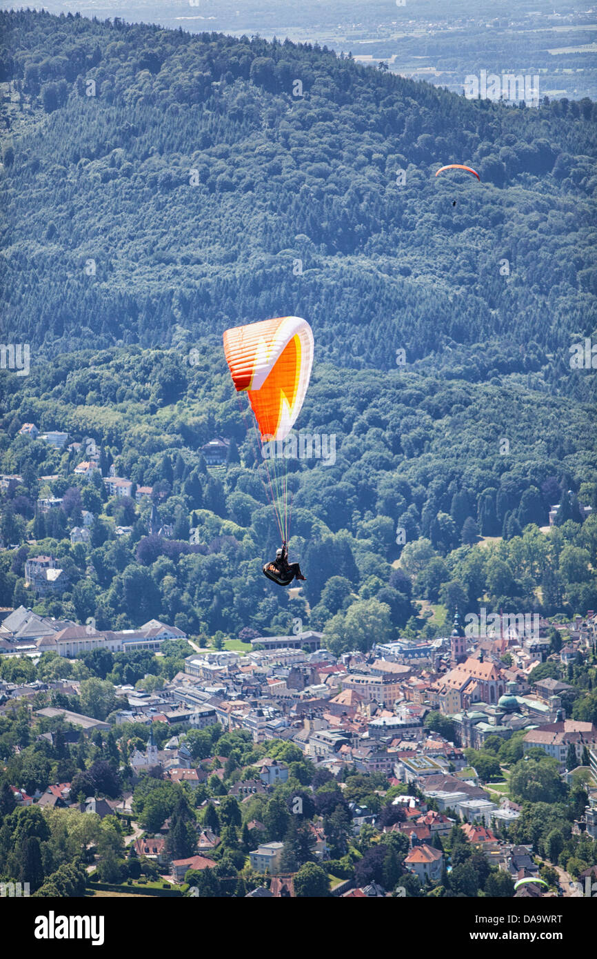 Paragliding at Mt. Merkur. Baden-Baden. Germany Stock Photo - Alamy