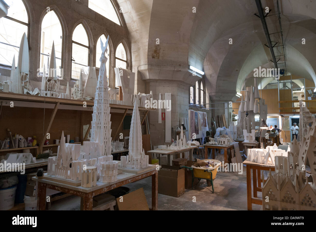 Model-maker's workshop in the museum of the Sagrada Família Church ...