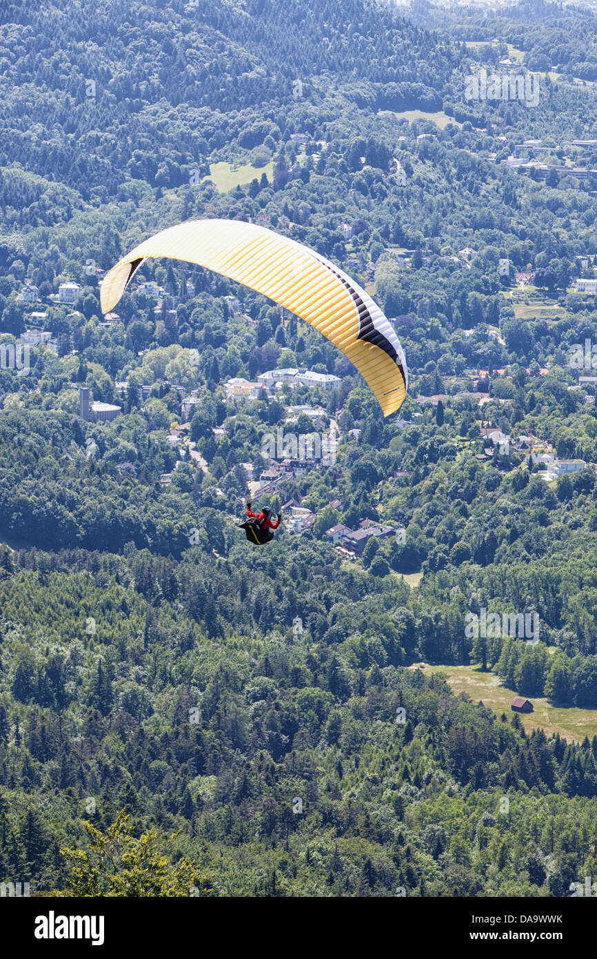 Paragliding at Mt. Merkur. Baden-Baden. Germany Stock Photo - Alamy