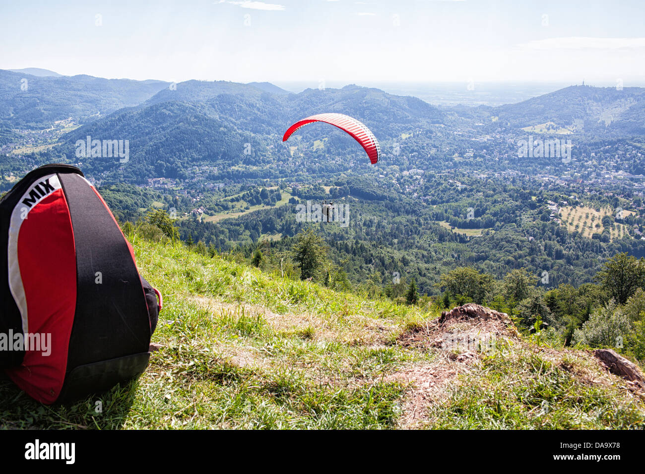 Paragliding at Mt. Merkur. Baden-Baden. Germany Stock Photo - Alamy