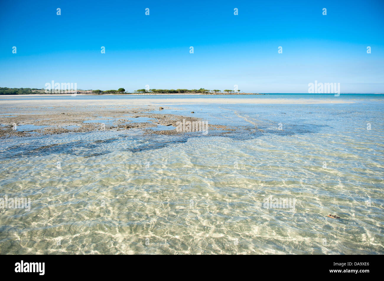 Mangrove mudflats at low tide at One Arm Point, Cape Leveque, Kimberley ...