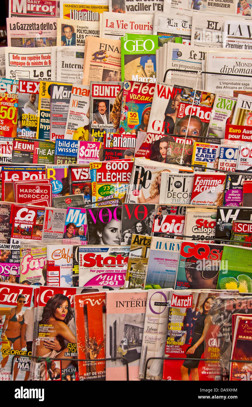 International, Morocco, Marrakech, press, magazines, stand, newspapers ...
