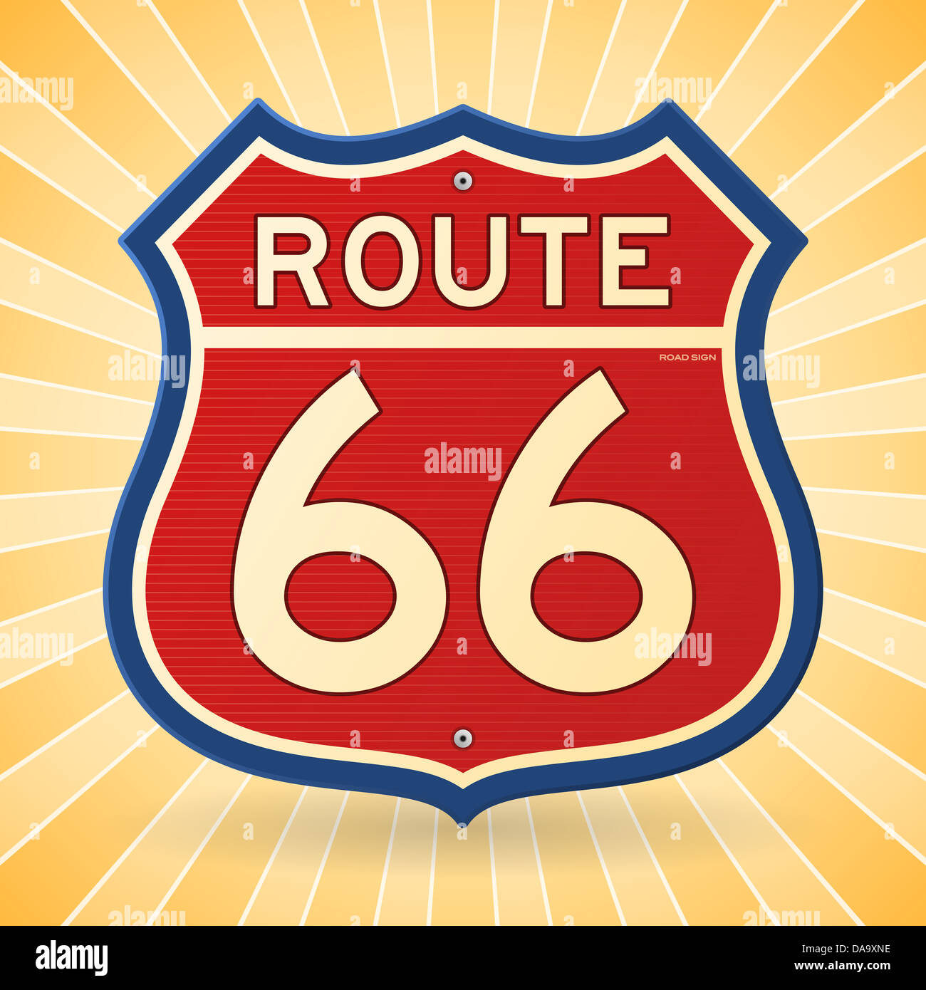 Vintage Route 66 Symbol Stock Photo - Alamy