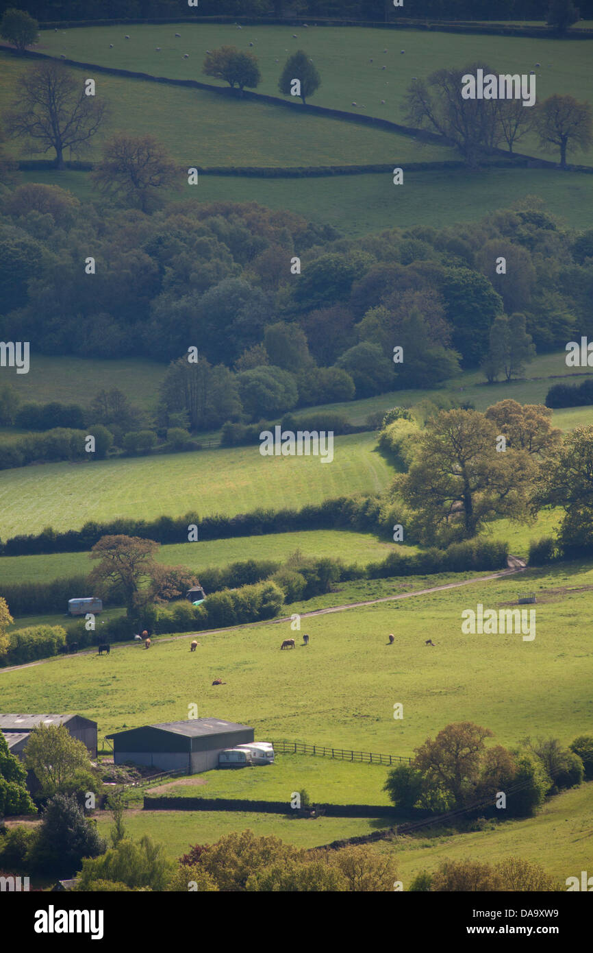 landscape matlock derbyshire peak district fields trees Stock Photo - Alamy