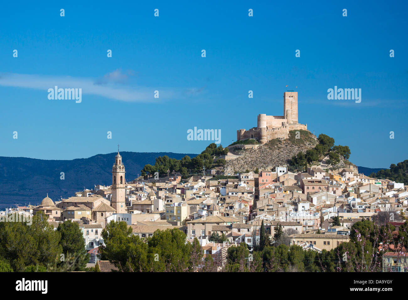 Spain, Europe, Valencia, architecture, buildings, castle, hill ...