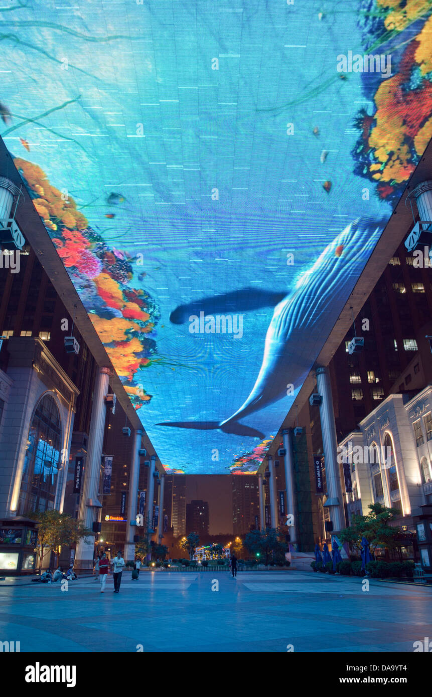 View of the largest LED display of its kind in the world, spanning 250m ...