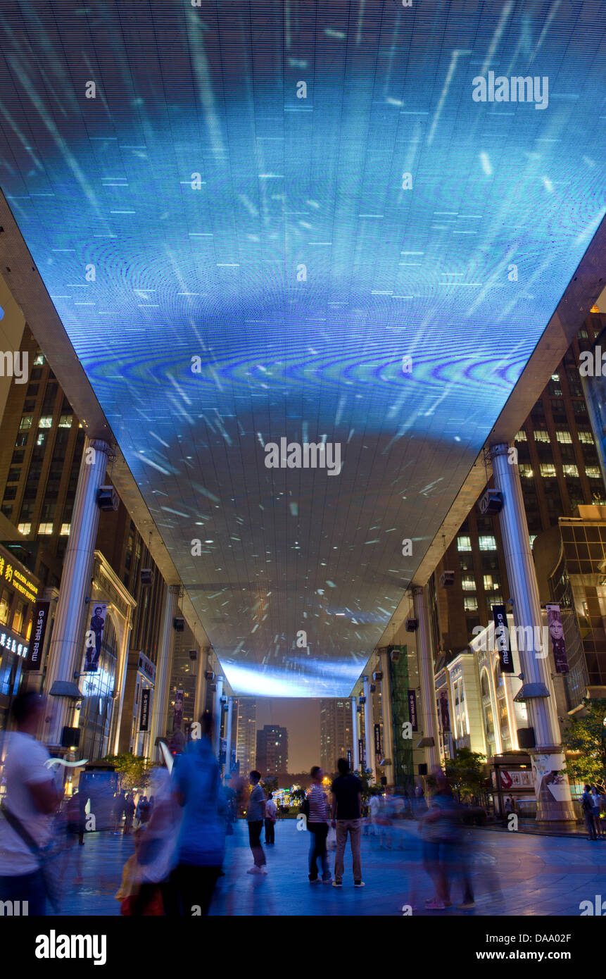 View of the largest LED display of its kind in the world, spanning 250m ...