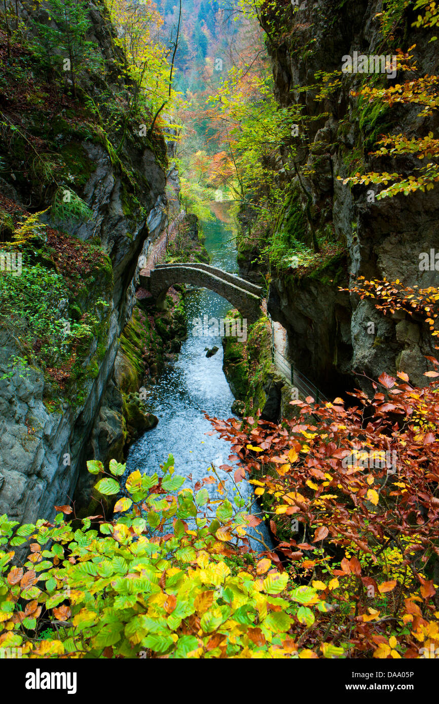 Gorges de l'Areuse, Switzerland, Europe, canton, Neuenburg, gulch ...