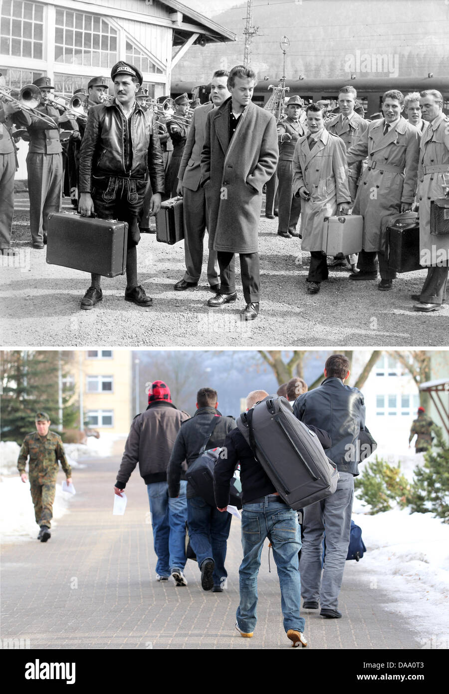 A compilation of pictures shows the first conscripts since the Second ...