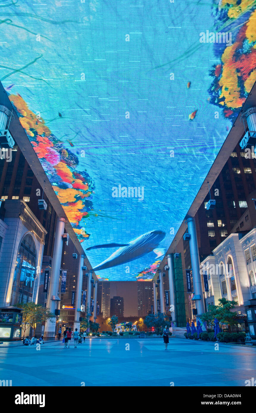 View of the largest LED display of its kind in the world, spanning 250m ...