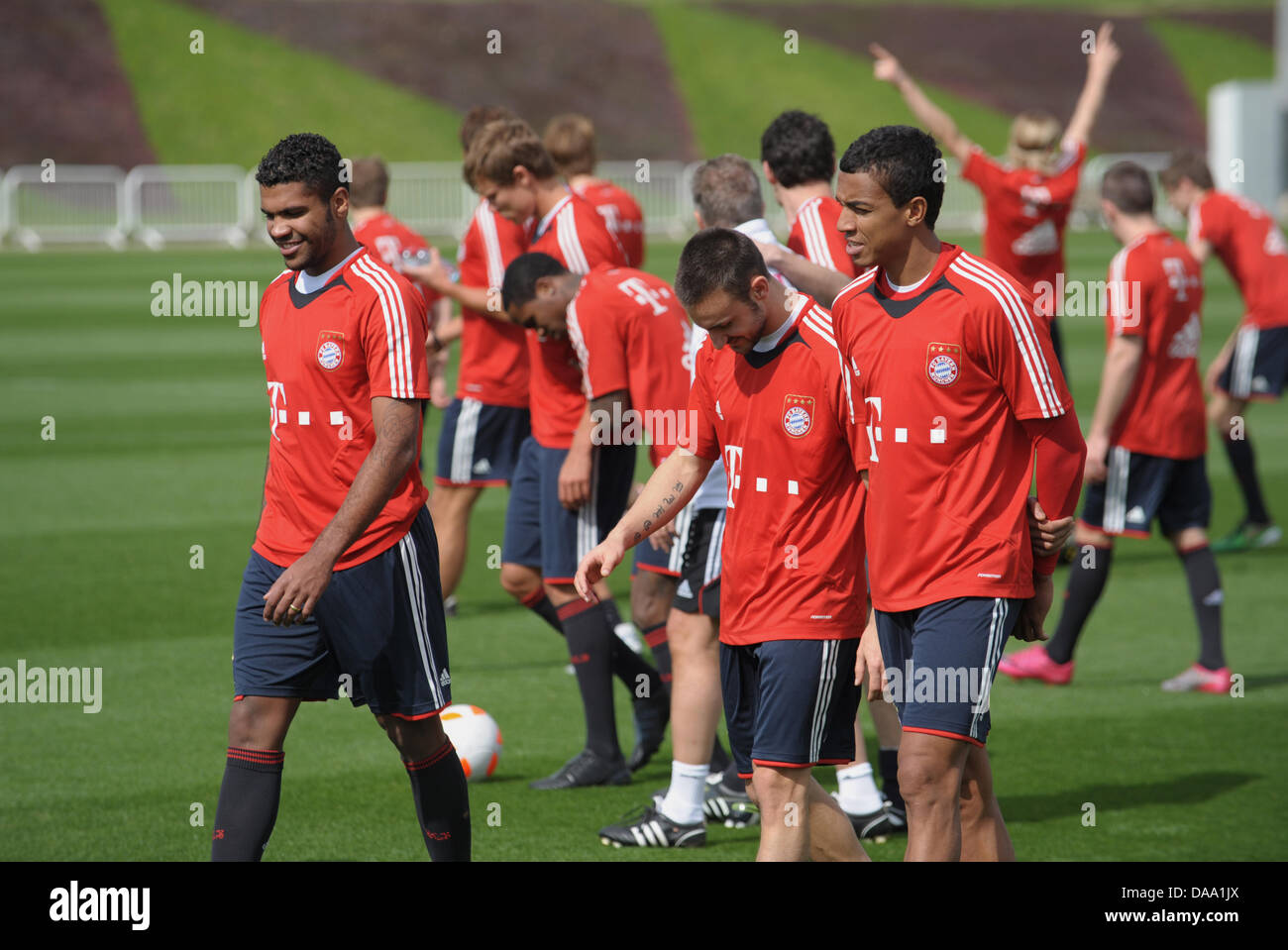 The two Brazilian players of FC Bayern Munich Breno (L) and newcomer ...