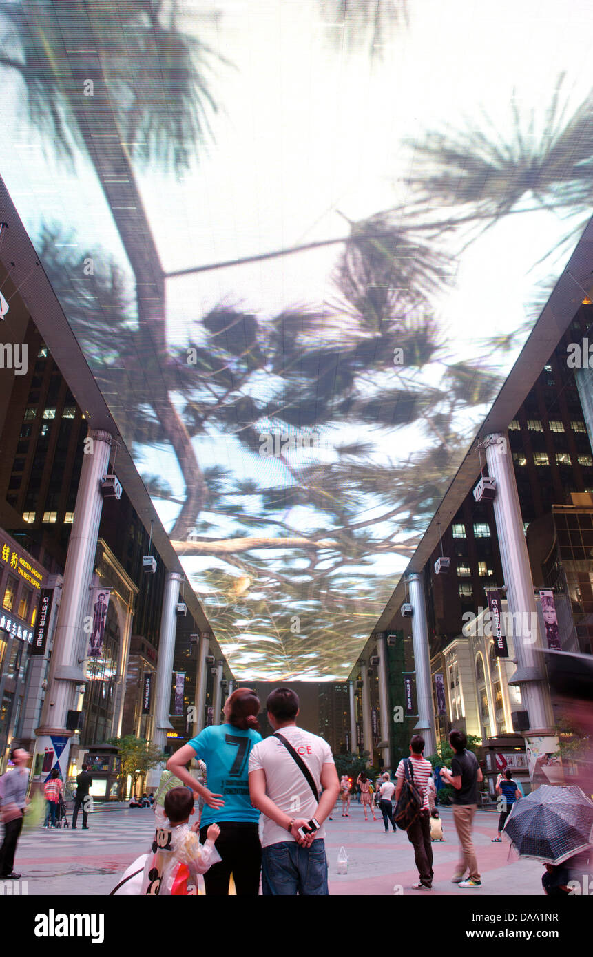 View of the largest LED display of its kind in the world, spanning 250m ...